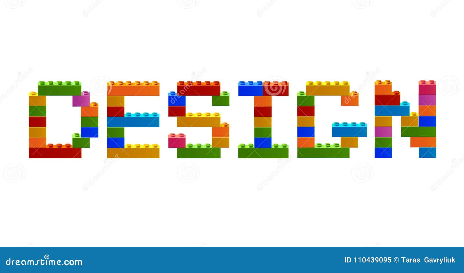 Word DESIGN from the Blocks of the Constructor Stock Vector ...