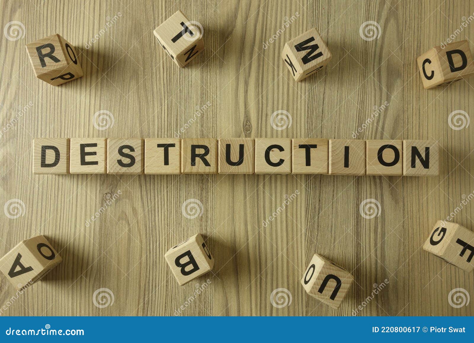 Word Destruction from Wooden Blocks Stock Image - Image of dilapidation ...
