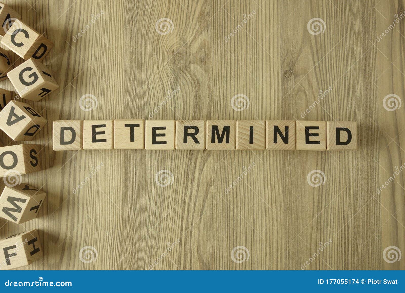 Word Determined from Wooden Blocks Stock Photo - Image of ascertain ...