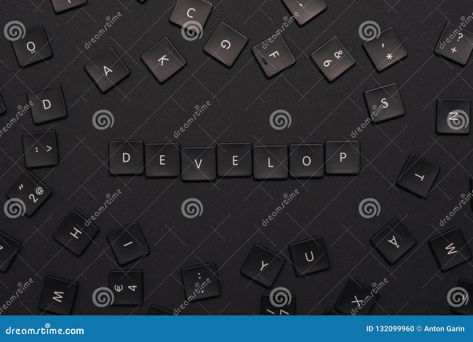 The Word `Develop` Assembled from Black Keyboard Keys Stock Photo ...