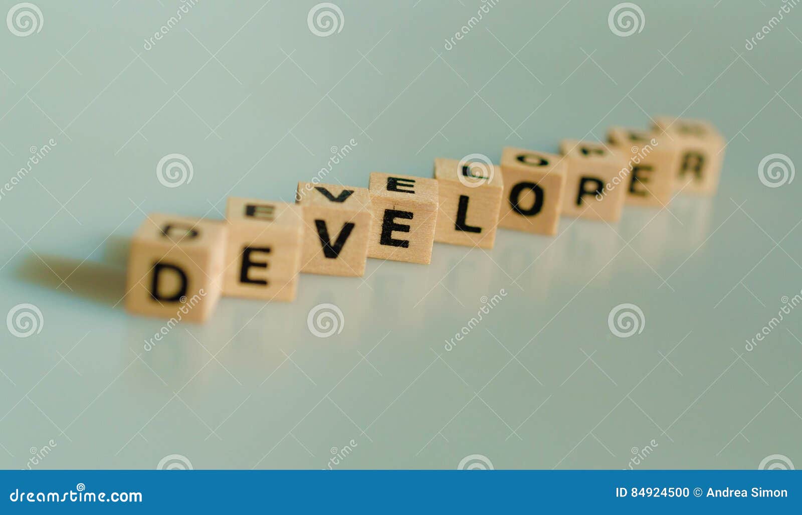 The Word Developer Written in Cubes Stock Photo - Image of developer ...