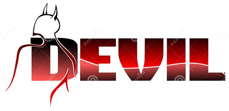 Word Devil Isolated with Demon Stock Illustration - Illustration of ...