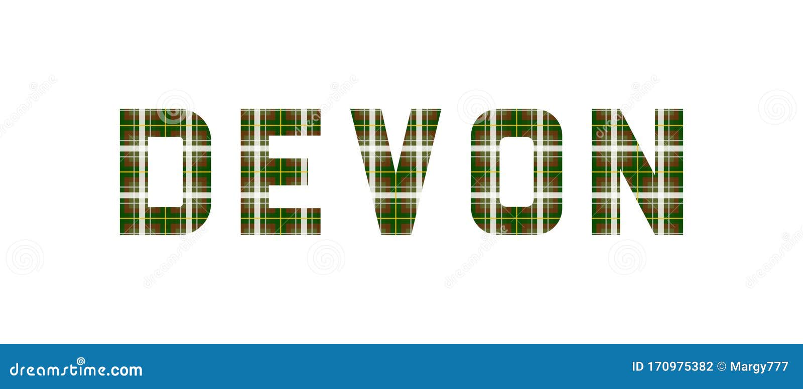 The Word `Devon` Composed of Letters from Devon Tartan. Stock Vector ...