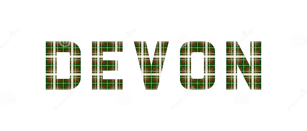 The Word `Devon` Composed of Letters from Devon Tartan. Stock Vector ...