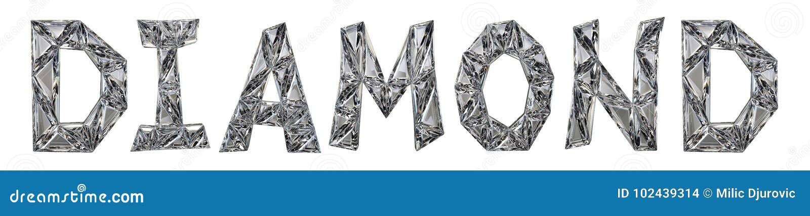 Word DIAMOND 3D render stock illustration. Illustration of isolated ...
