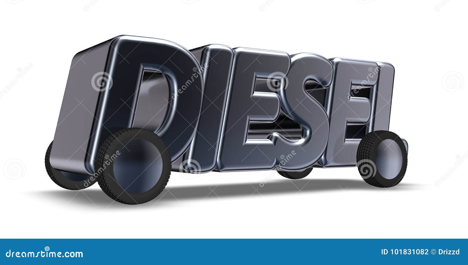 The word diesel on wheels stock illustration. Illustration of industry ...