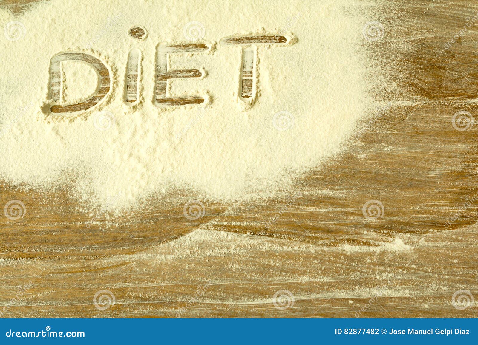 The Word `DIET` Written on Sifted Flour Stock Photo - Image of warning ...