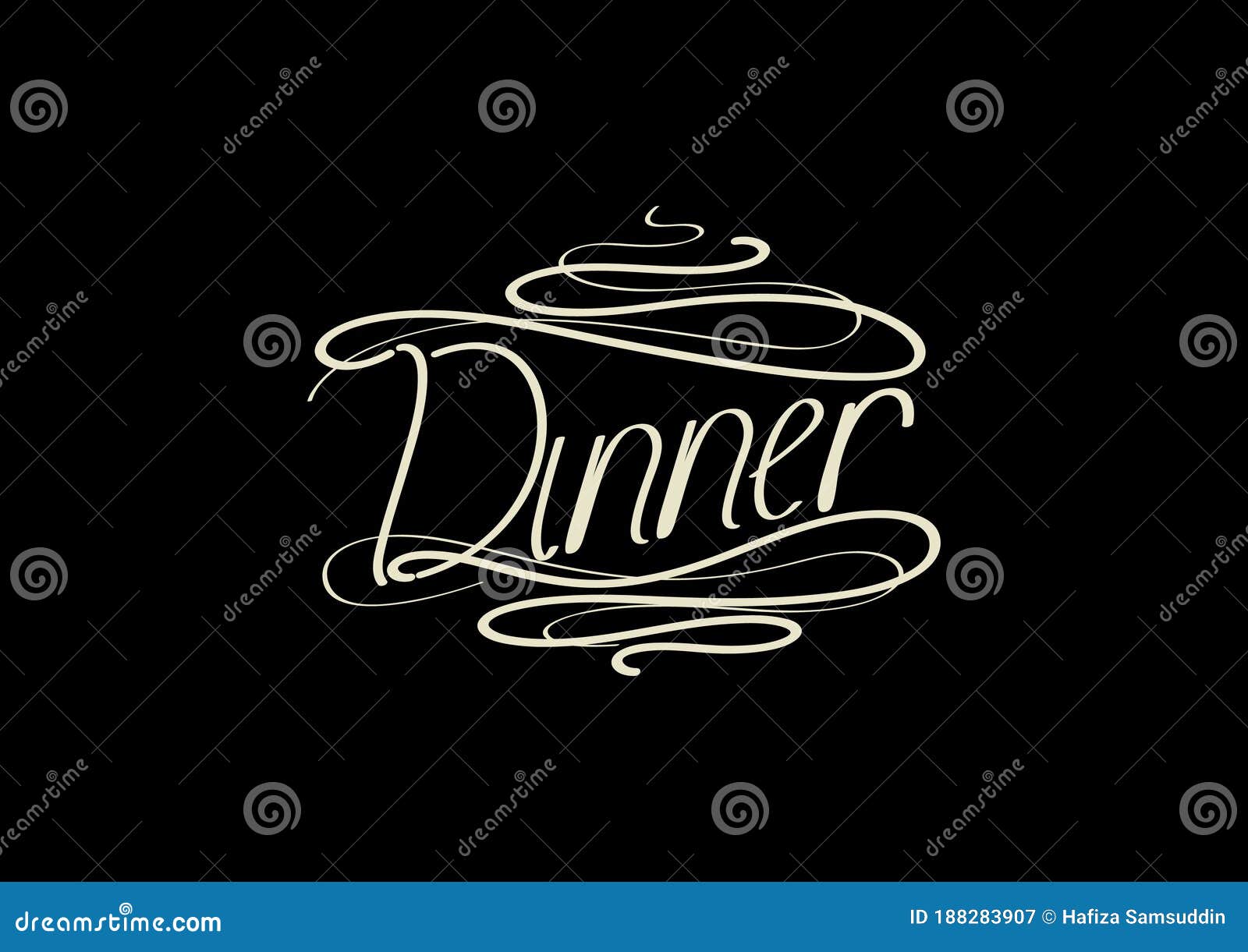 Word Dinner. Vector Illustration Decorative Design Stock Vector ...