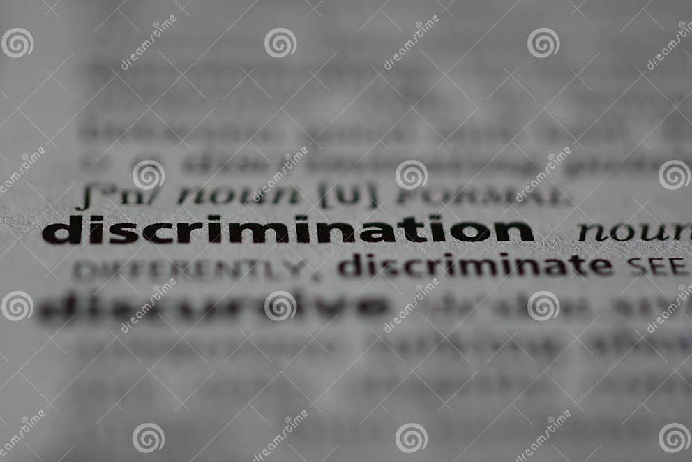The word DISCRIMINATION stock photo. Image of closeup - 72606412