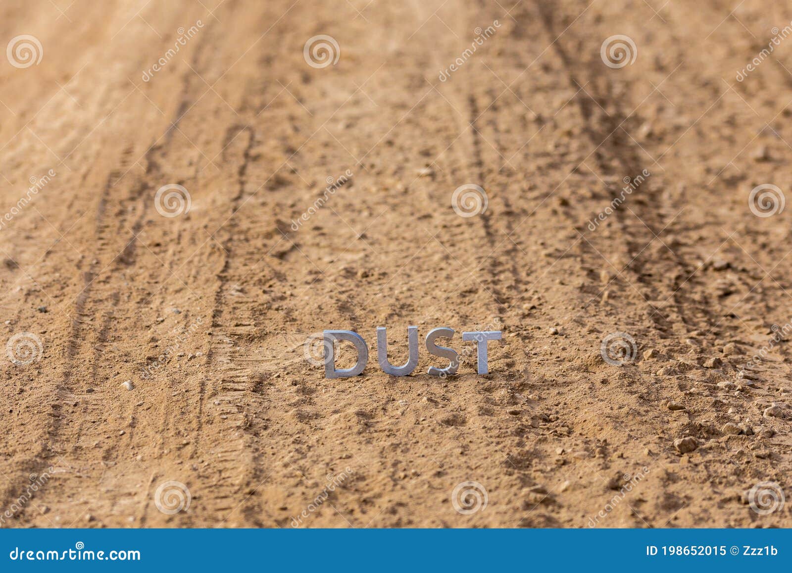 The Word Dust Standing on Dusty Road Surface in Linear Perspective ...