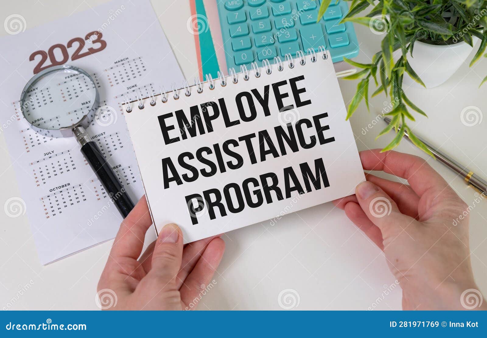 Word EAP Employee Assistance Program Text on White Paper on Light ...
