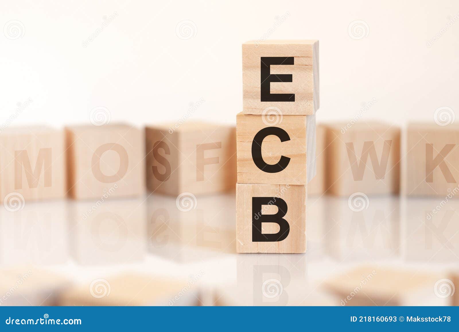 Word Ecb from Wooden Blocks with Letters, Concept Stock Image - Image ...