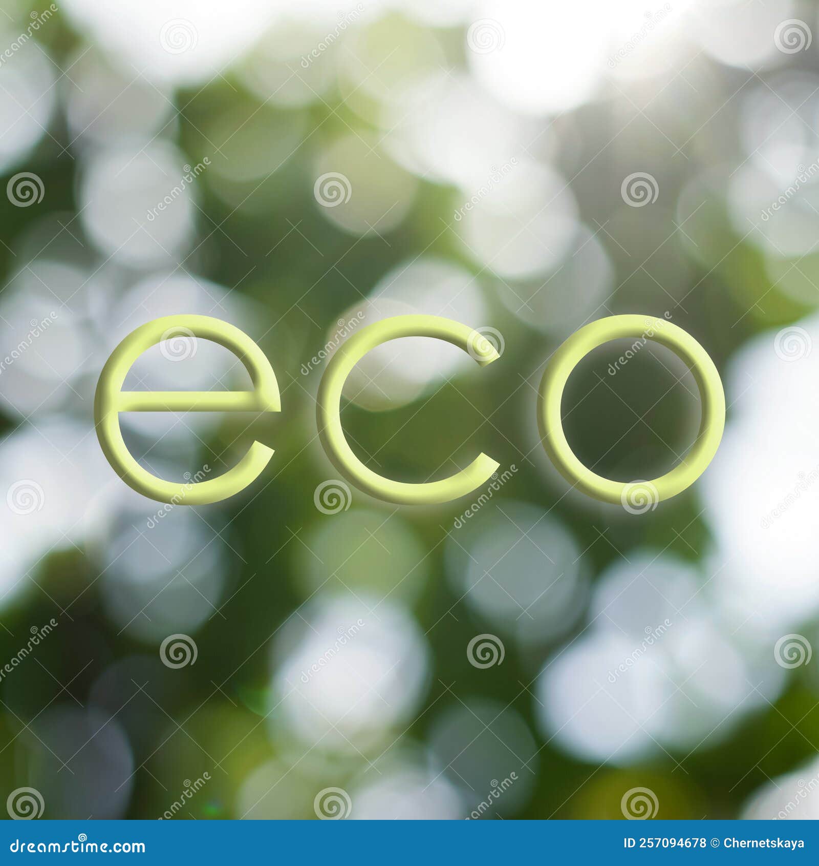 Word ECO on Blurred Green Background. Bokeh Effect Stock Illustration ...