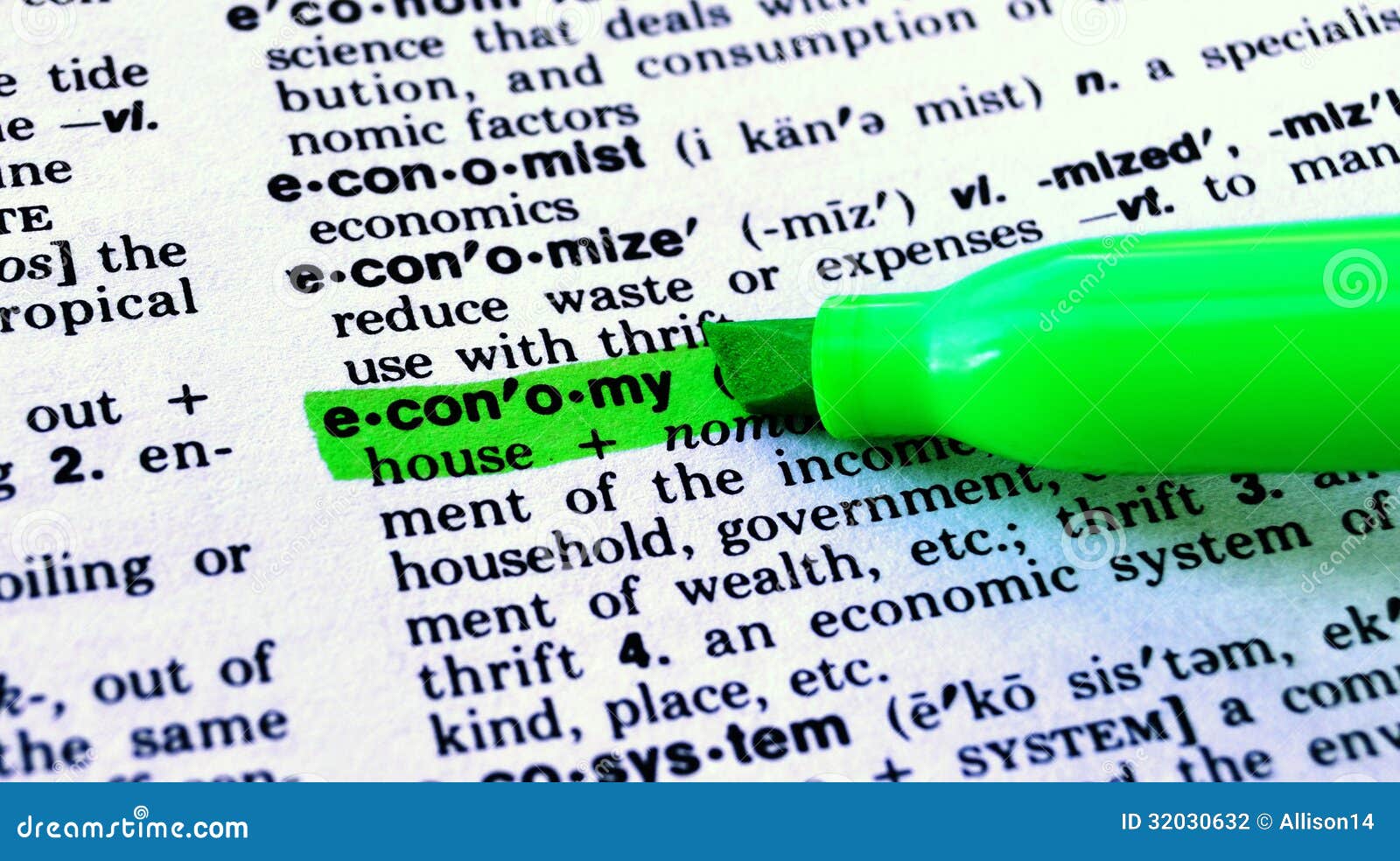The Word Economy stock photo. Image of economics, dictionary - 32030632