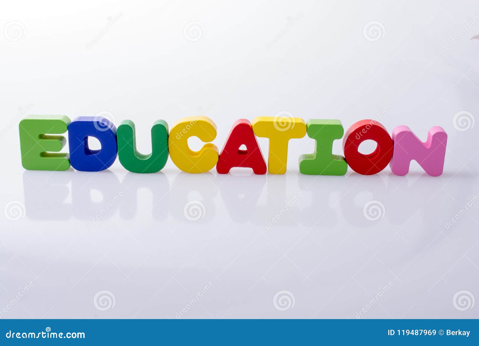 The Word EDUCATION Written with Letter Blocks Stock Image - Image of ...