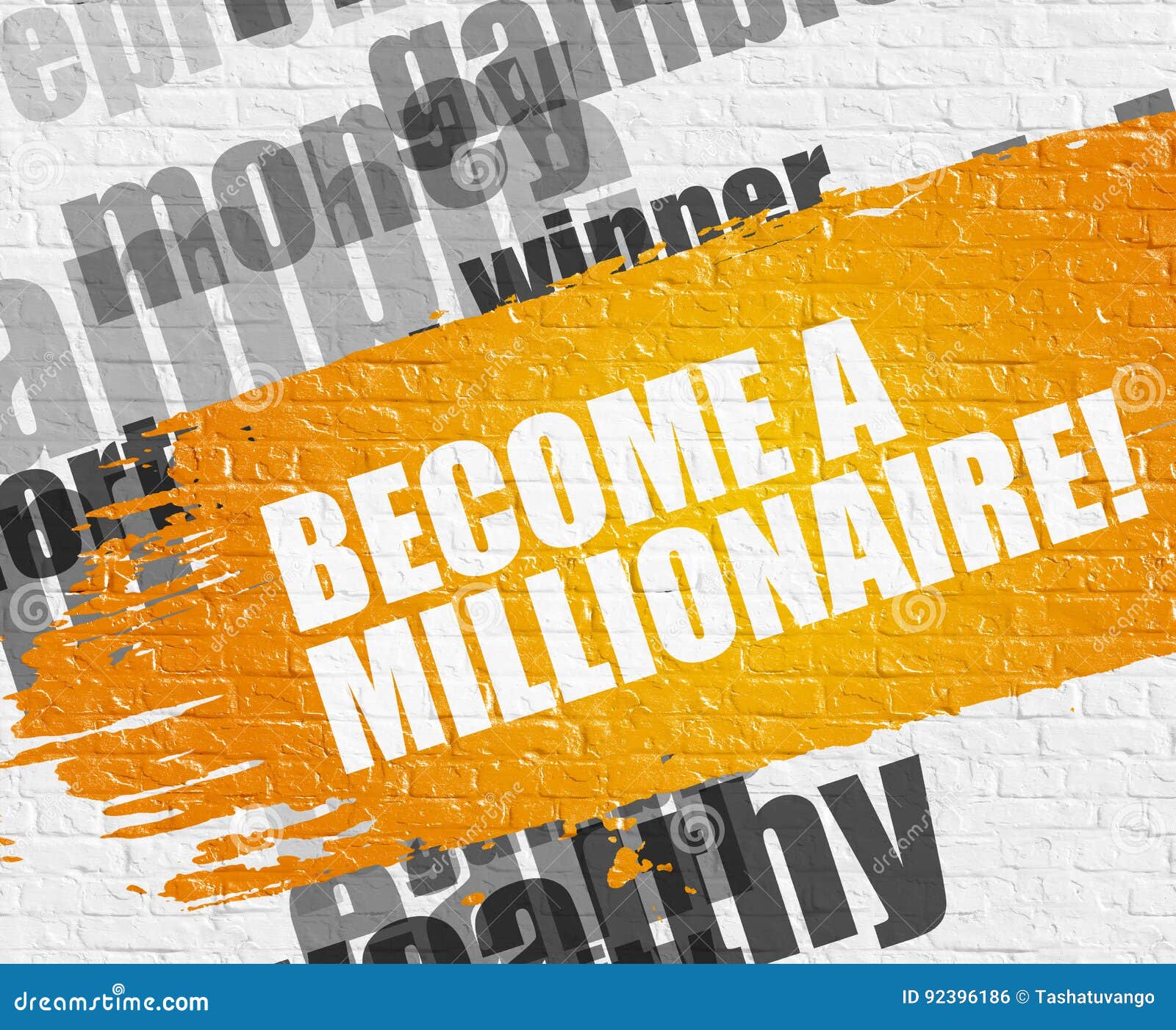 Word Een Miljonair Op Witte Brickwall Stock Illustratie - Illustration ...
