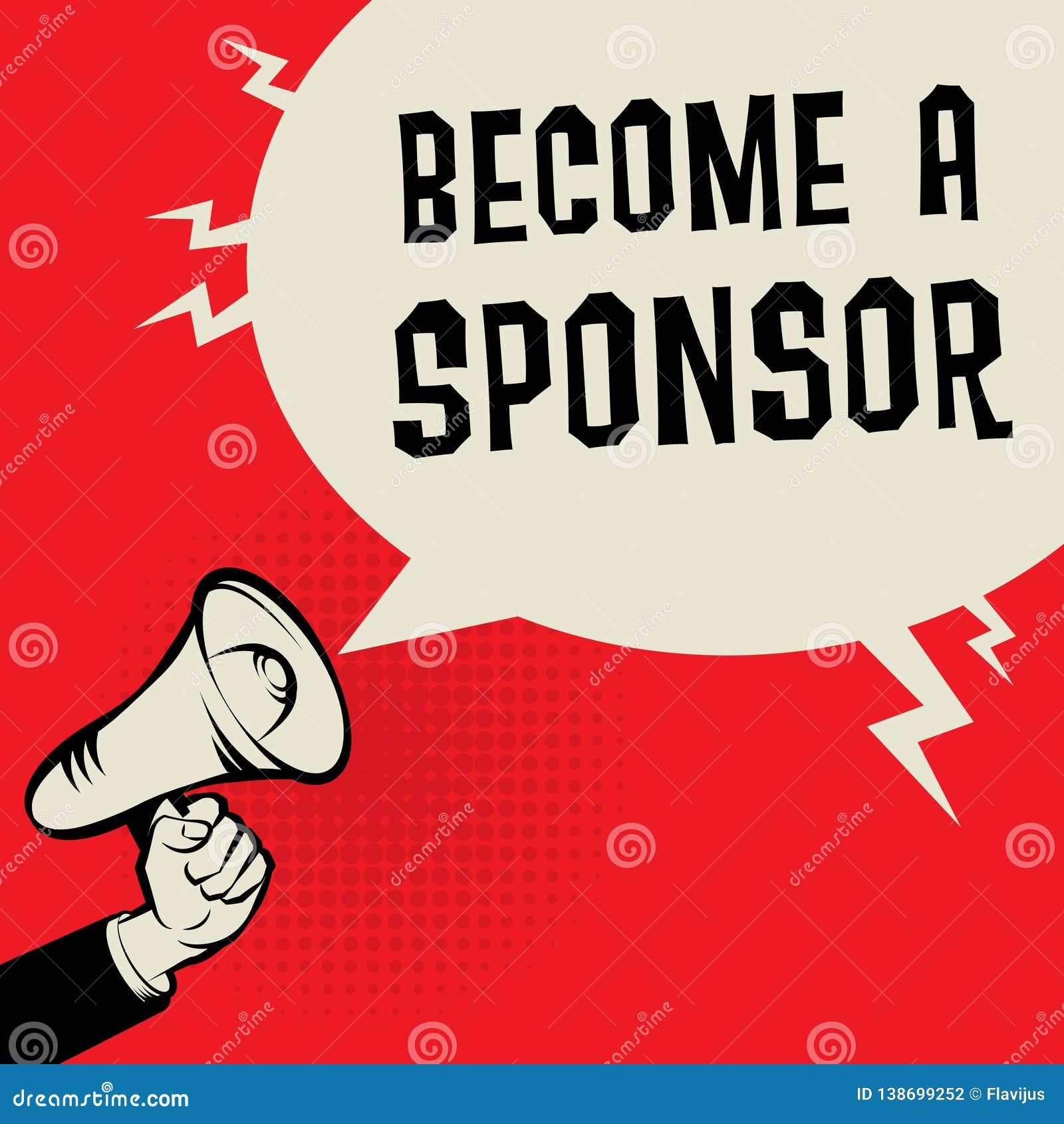 Word Een Sponsor Bedrijfsconcept Vector Illustratie - Illustration of ...