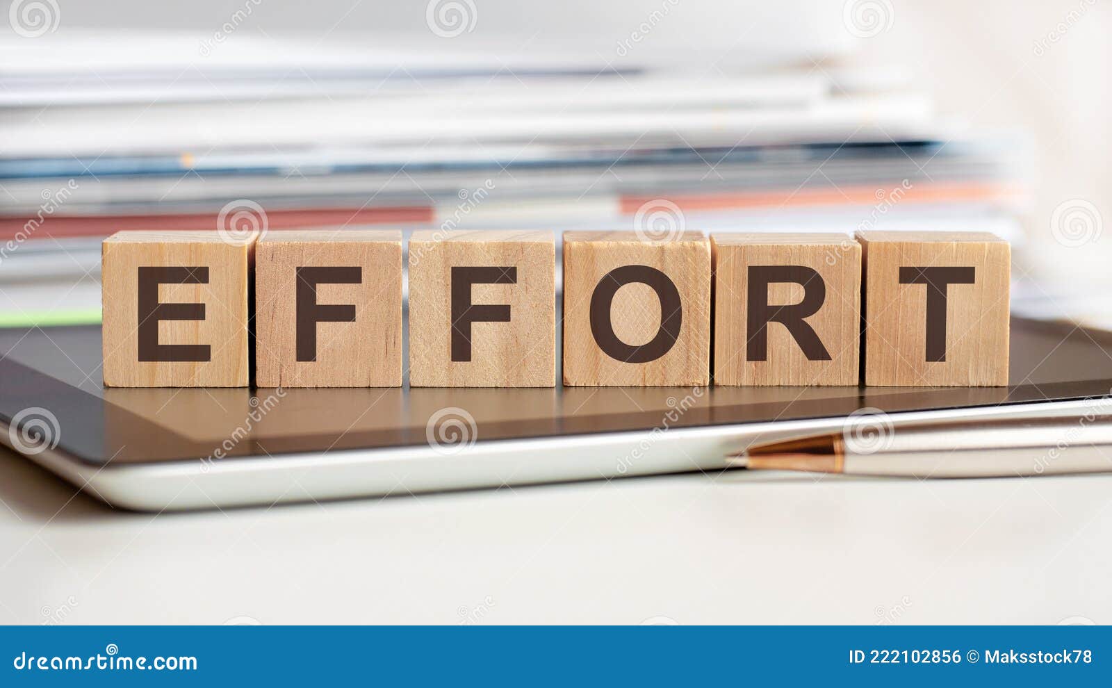 The Word Effort is Written on Wooden Cubes, Concept Stock Photo - Image ...