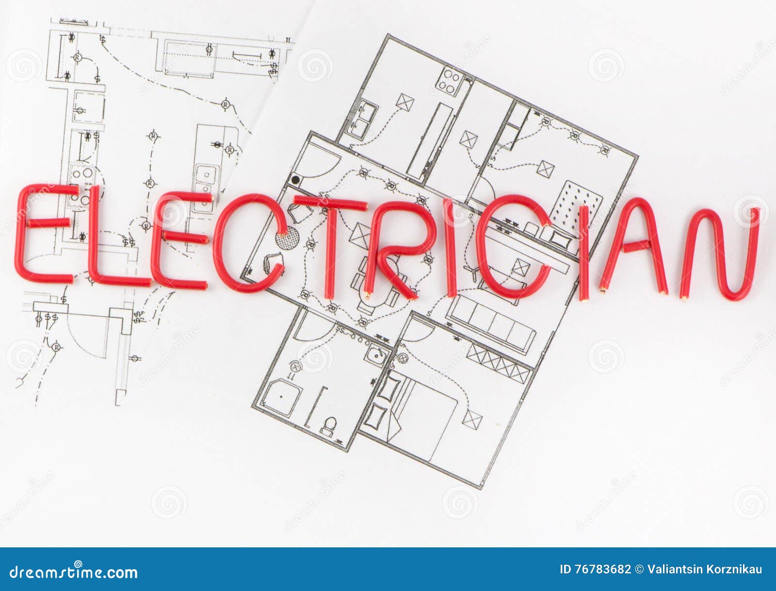 Word of Electrical Wires Red Stock Photo - Image of home, colour: 76783682