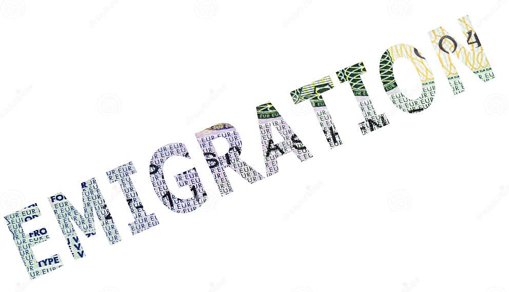 The word emigration stock photo. Image of conceptual - 101367018