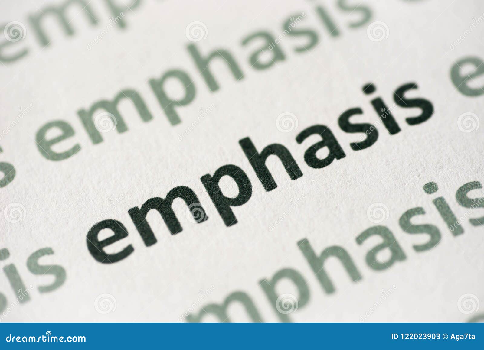 Word Emphasis Printed on Paper Macro Stock Image - Image of document ...
