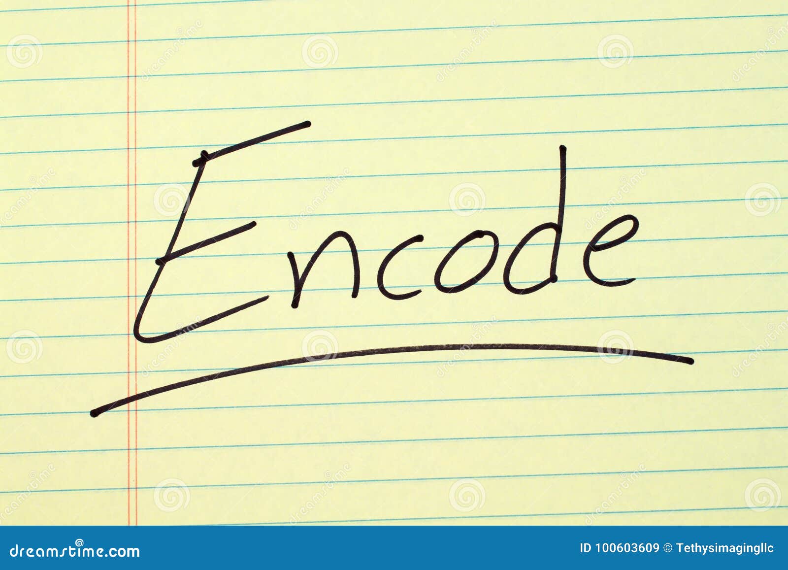 Encode on a Yellow Legal Pad Stock Illustration - Illustration of hippa ...