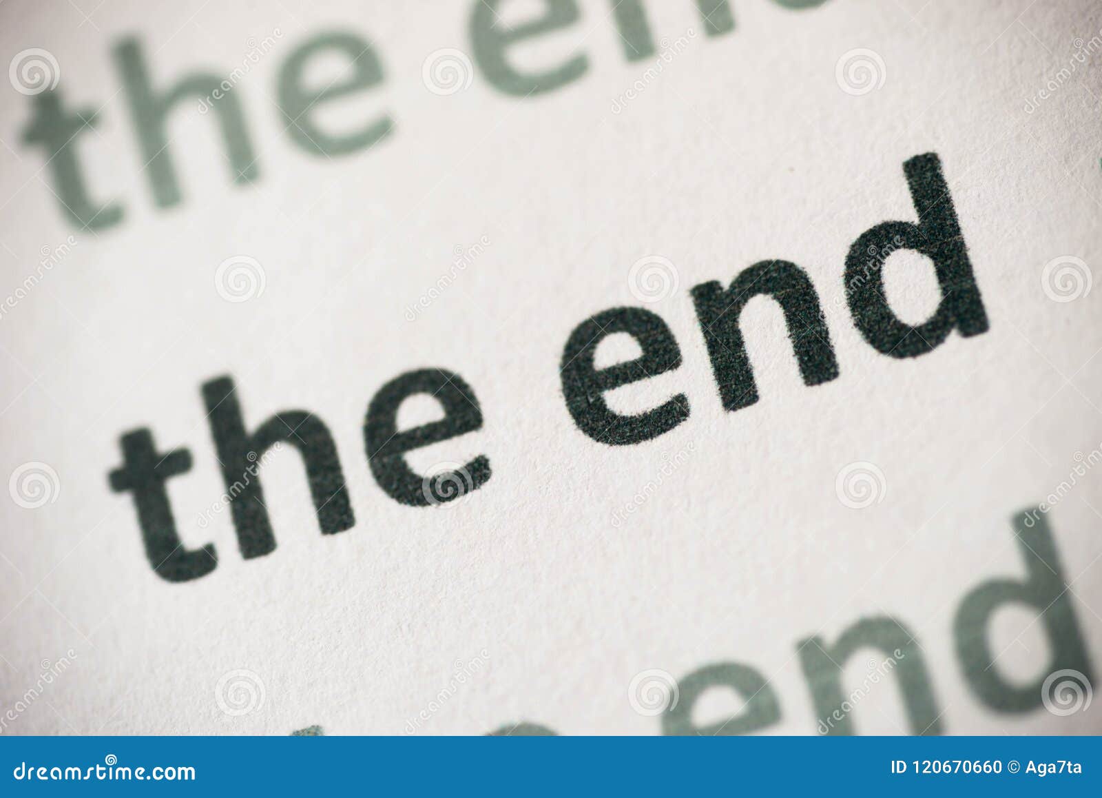 Word the End Printed on Paper Macro Stock Photo - Image of alphabet ...