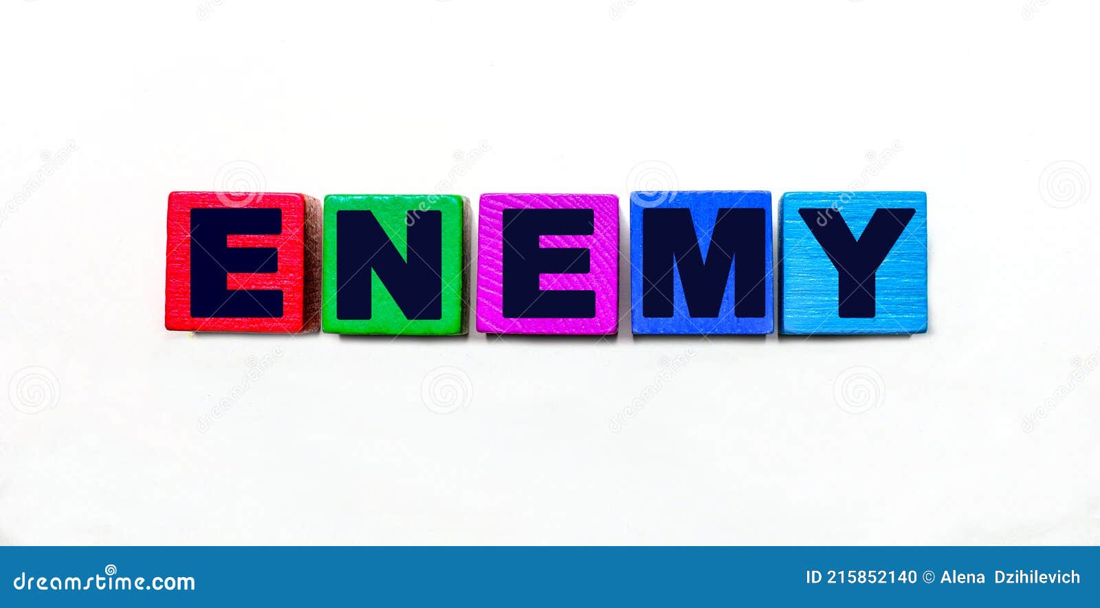 The Word ENEMY is Written on Colorful Cubes on a Light Background Stock ...