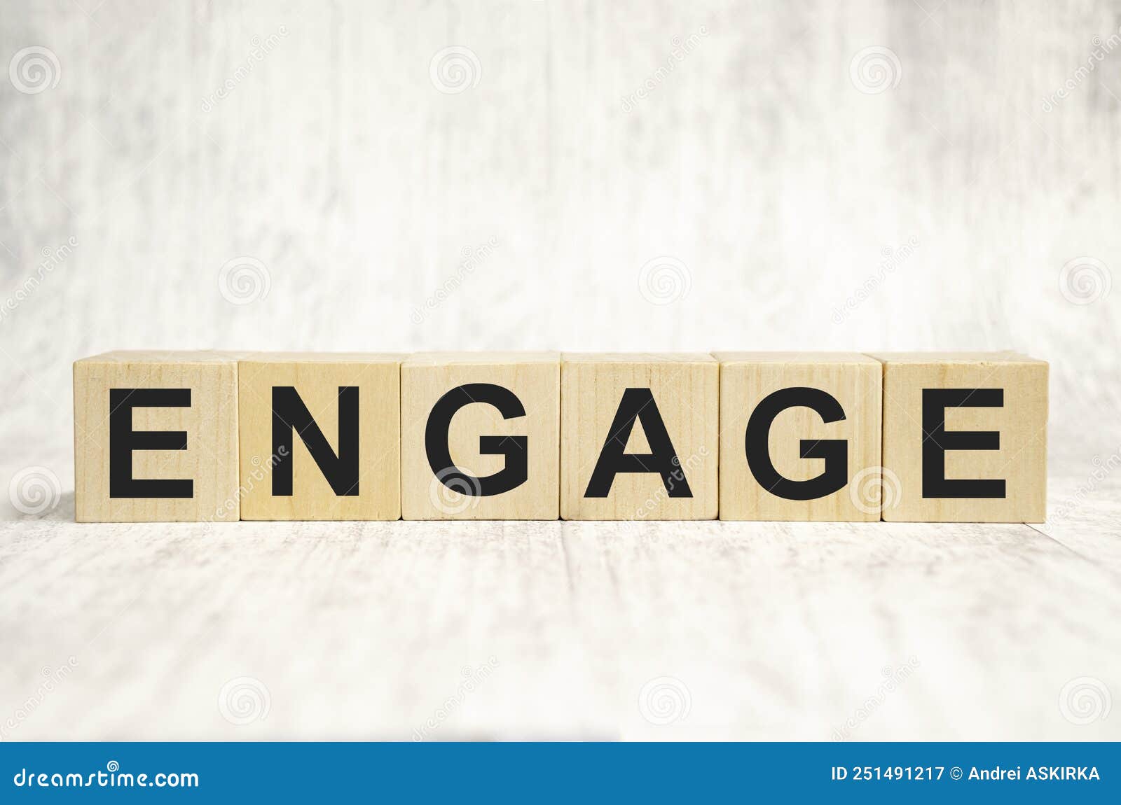 The Word of ENGAGE on Building Blocks Concept Stock Image - Image of ...