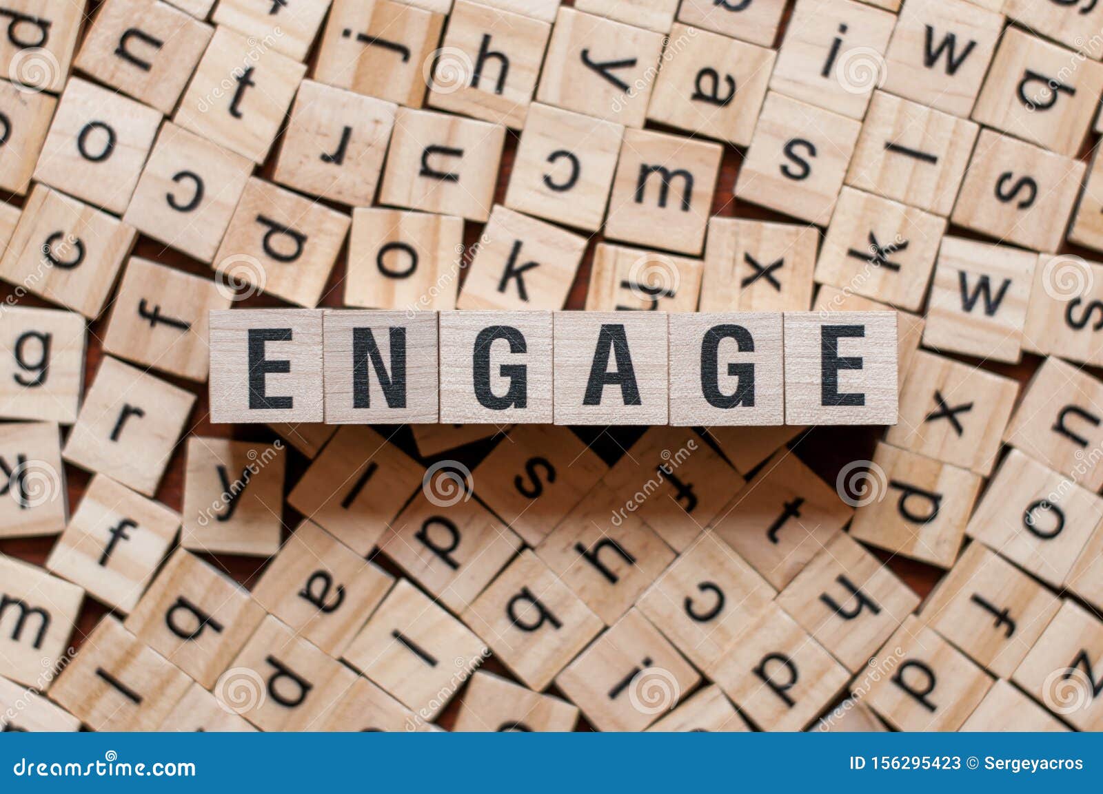 The Word of ENGAGE on Building Blocks Concept Stock Image - Image of ...