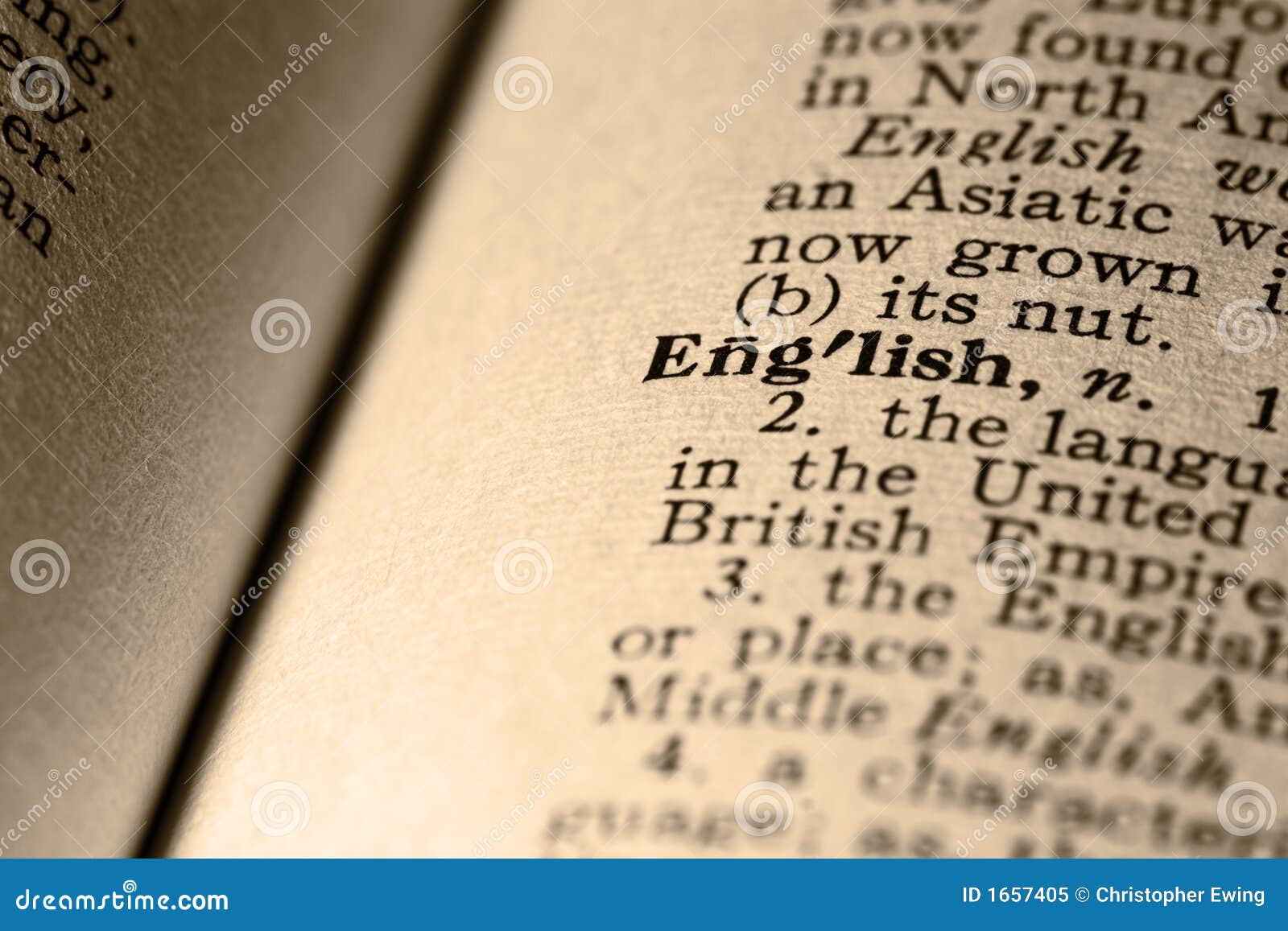 The word English stock image. Image of language, print - 1657405