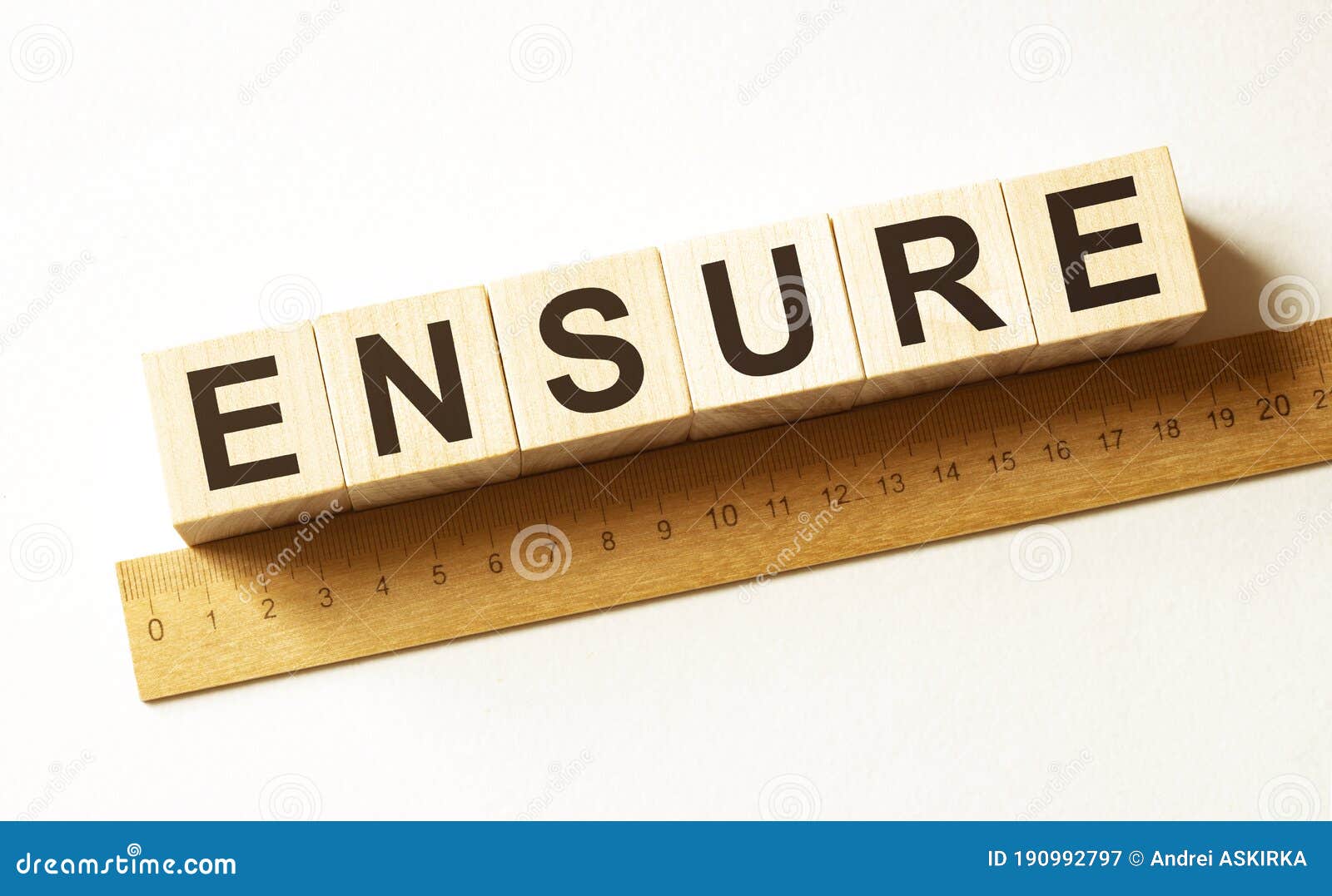 Word ENSURE Made with Wood Building Blocks Stock Image - Image of ...