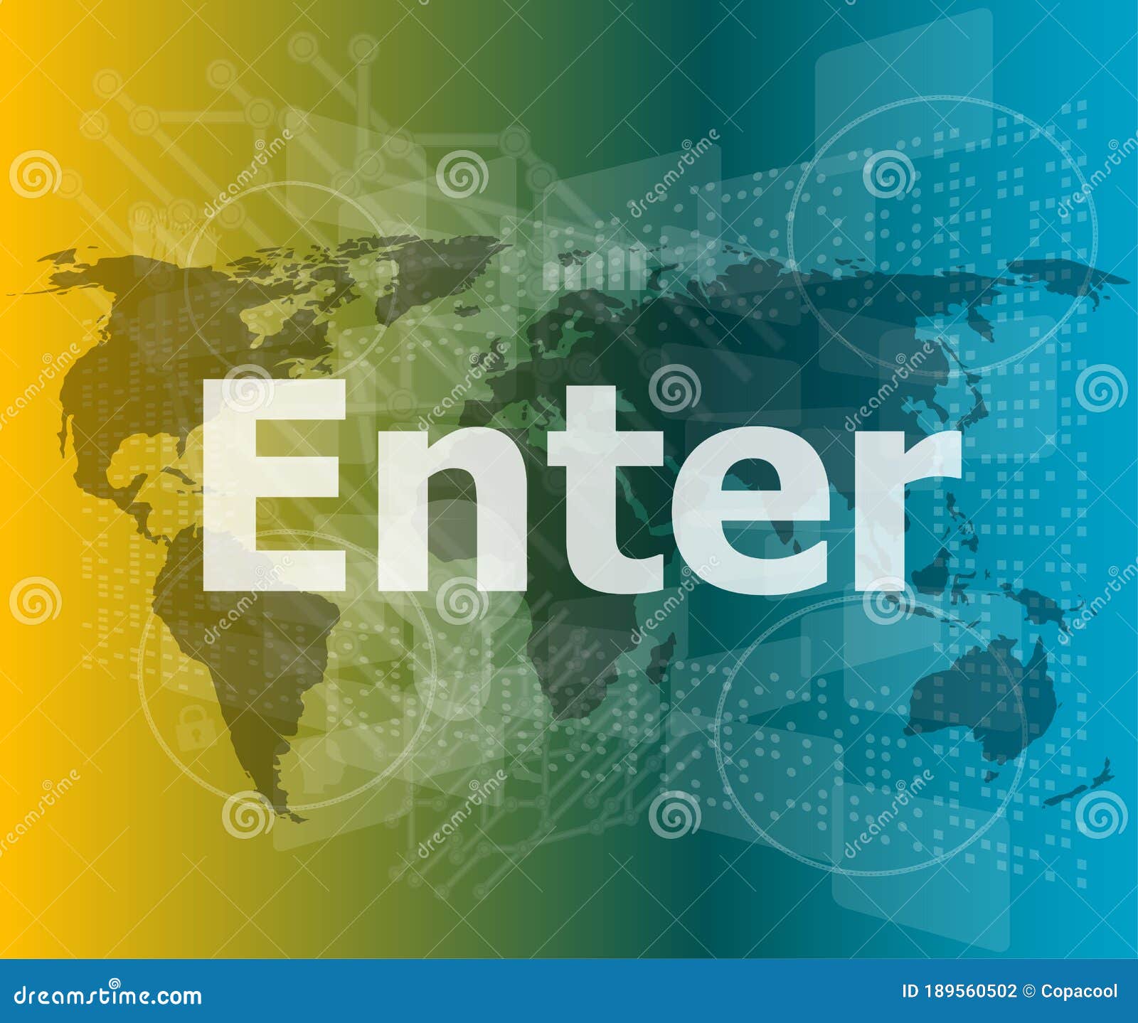 The Word Enter on Digital Screen, Business Concept Stock Illustration ...