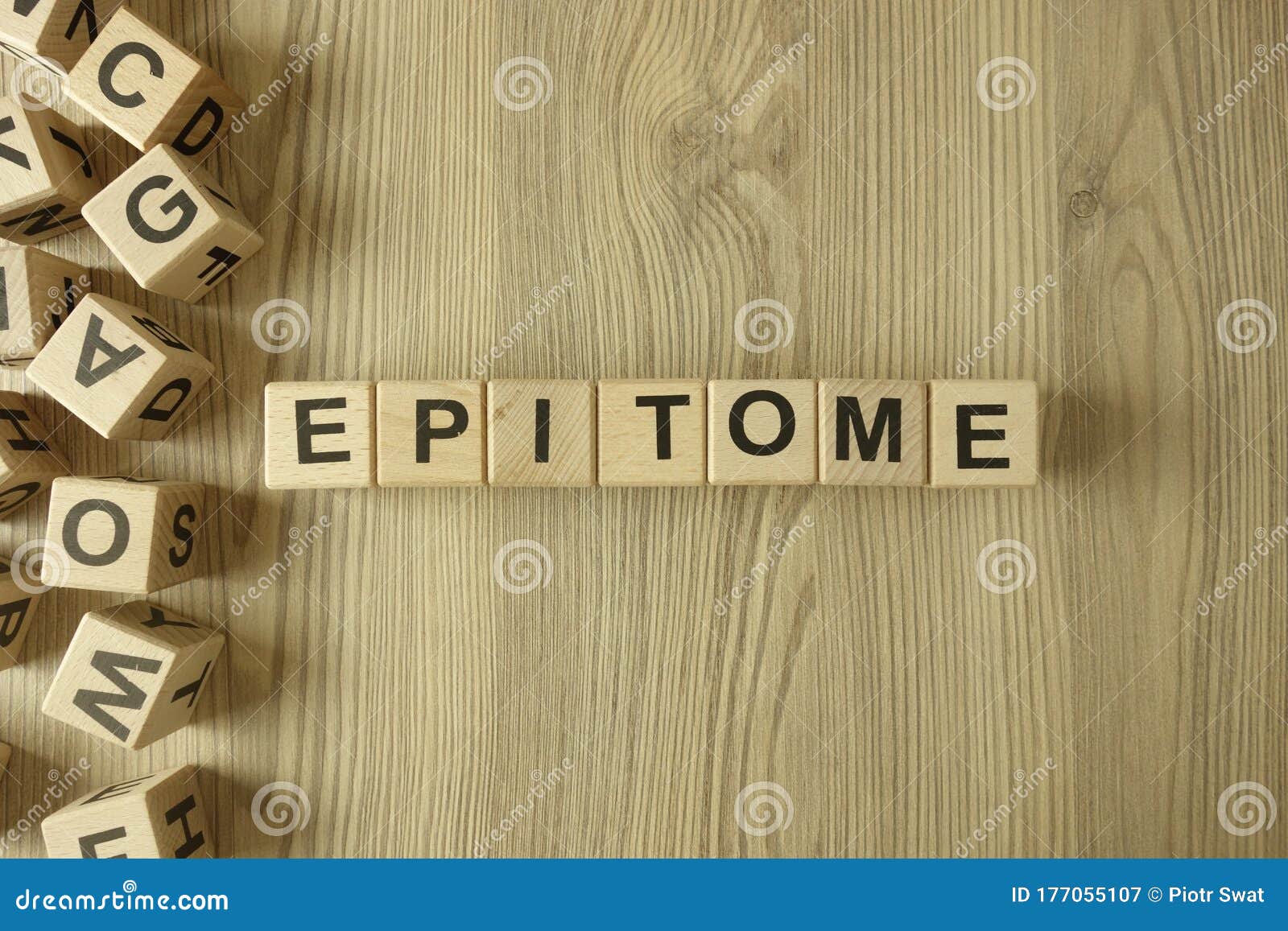 Word Epitome from Wooden Blocks Stock Image - Image of draft, soul ...