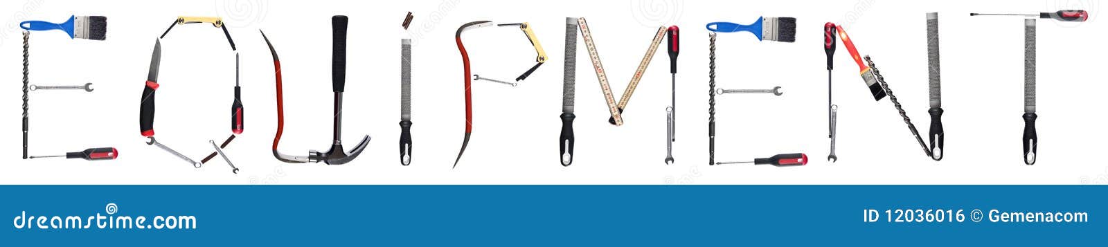 The Word Equipment Made of Tools Stock Photo - Image of equipment ...
