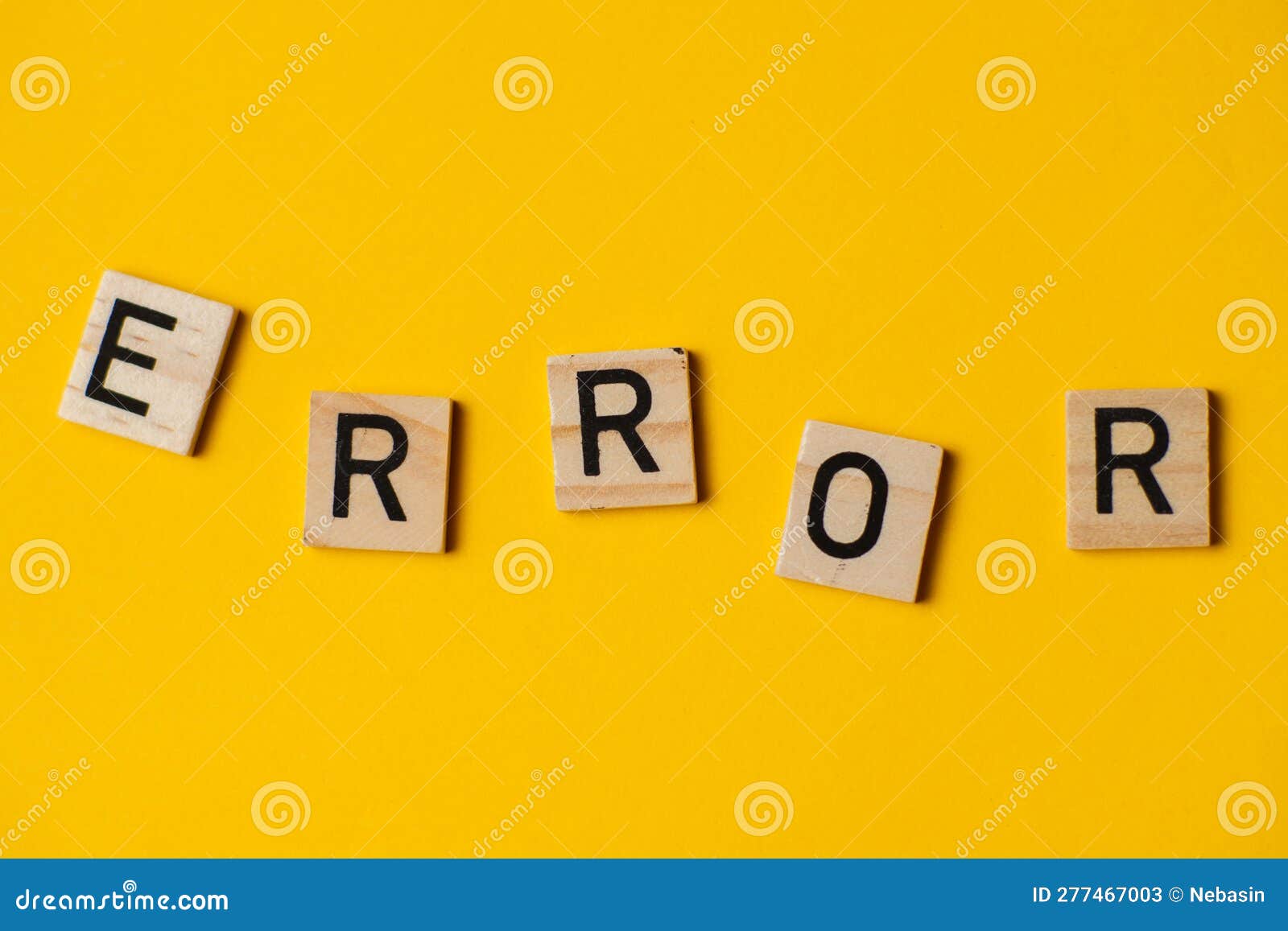 The Word Error in Letters on a Yellow Background Stock Image - Image of ...