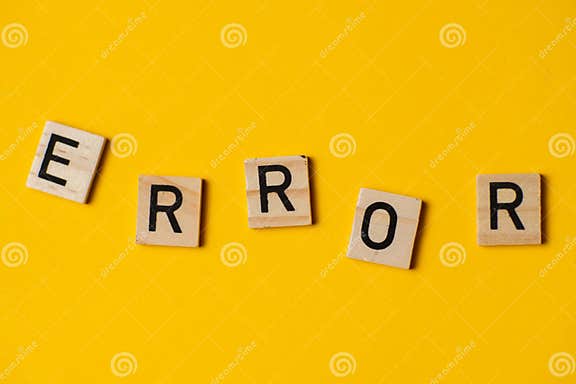 The Word Error in Letters on a Yellow Background Stock Image - Image of ...