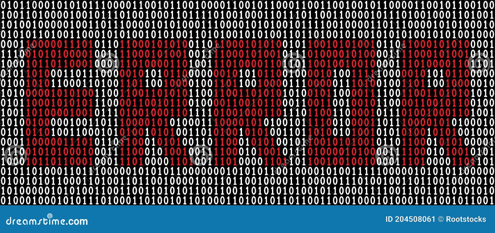 Word Error Written in Binary Code Stock Vector - Illustration of code ...