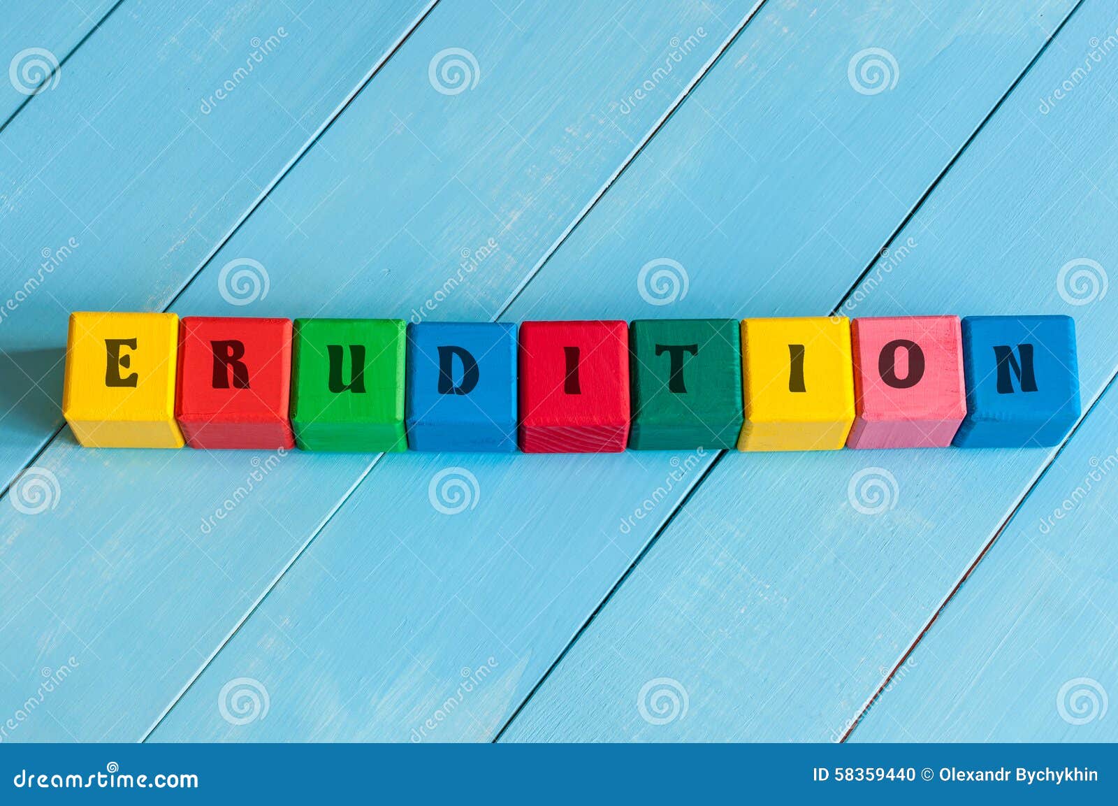 Word Erudition on Children S Colourful Cubes or Stock Photo - Image of ...