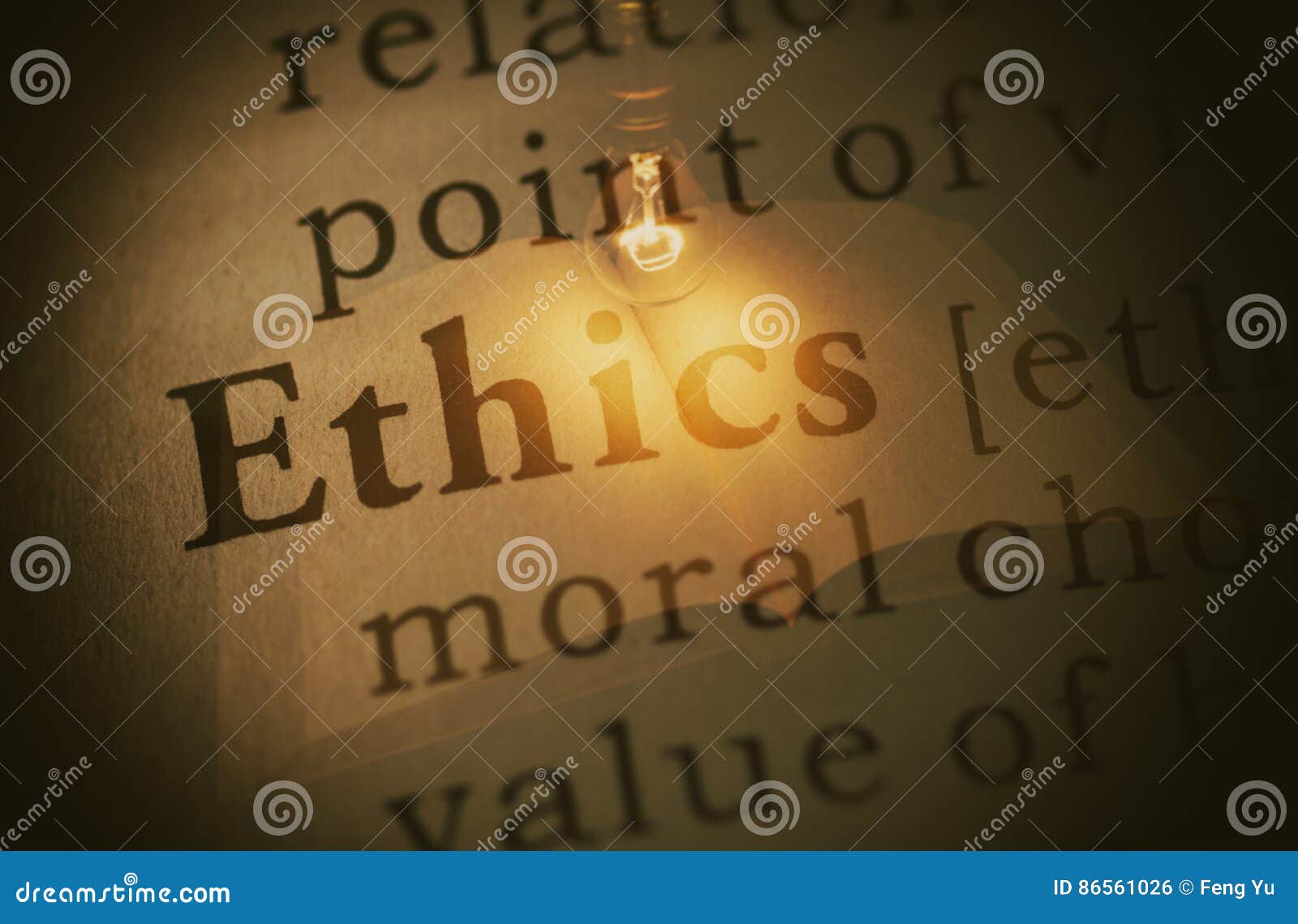 Word Ethics and light bulb stock photo. Image of light - 86561026