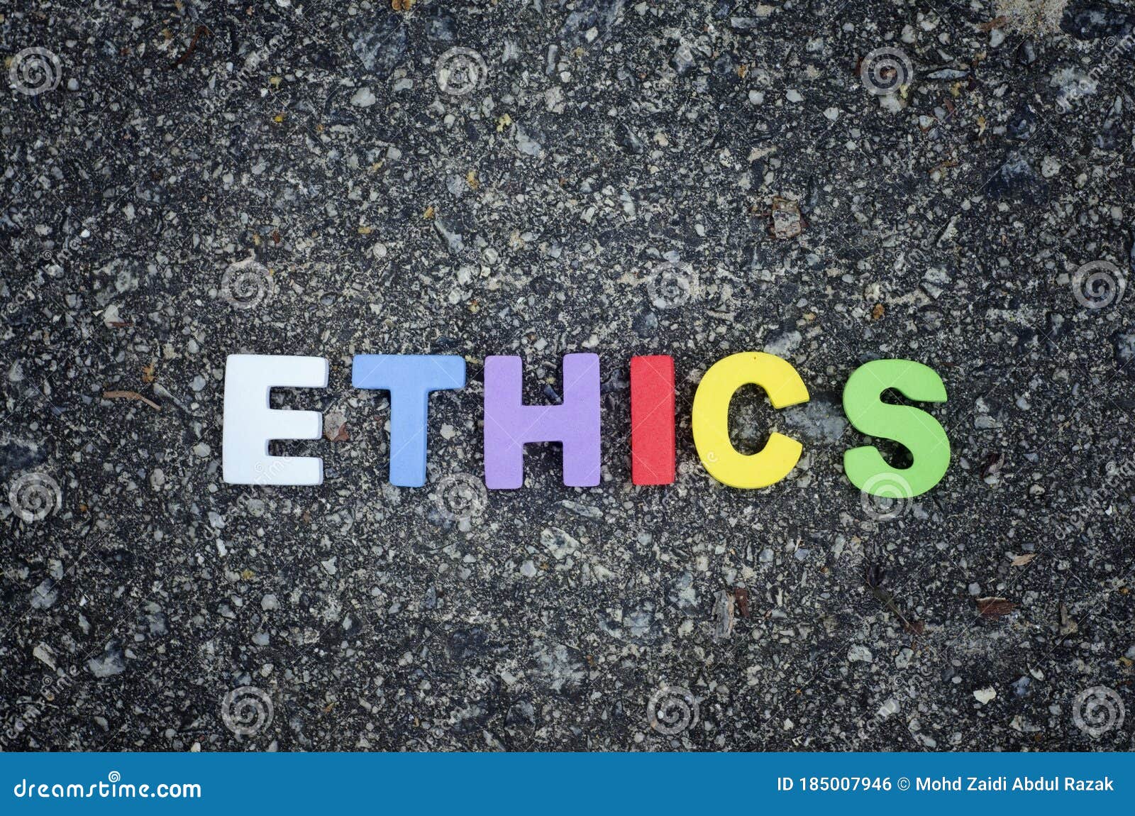 Word Ethics Spell Using Colorful Alphabets Block Stock Photo - Image of ...