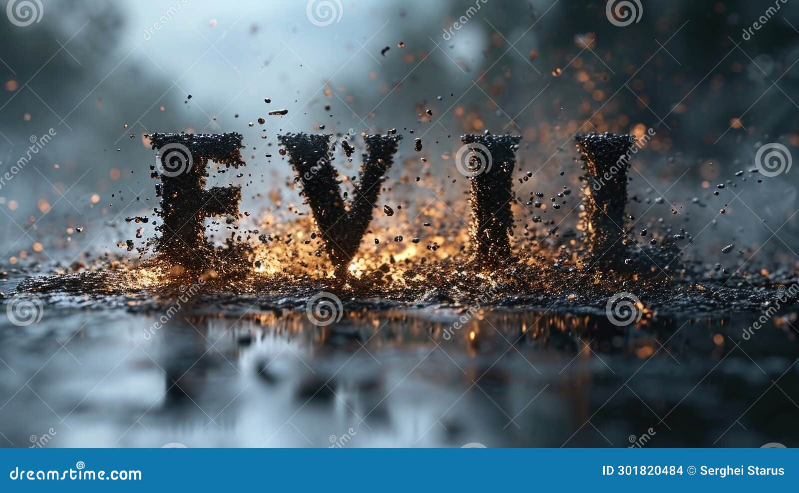 The Word Evil is Spelled Out in the Middle of a Pool, AI Stock ...