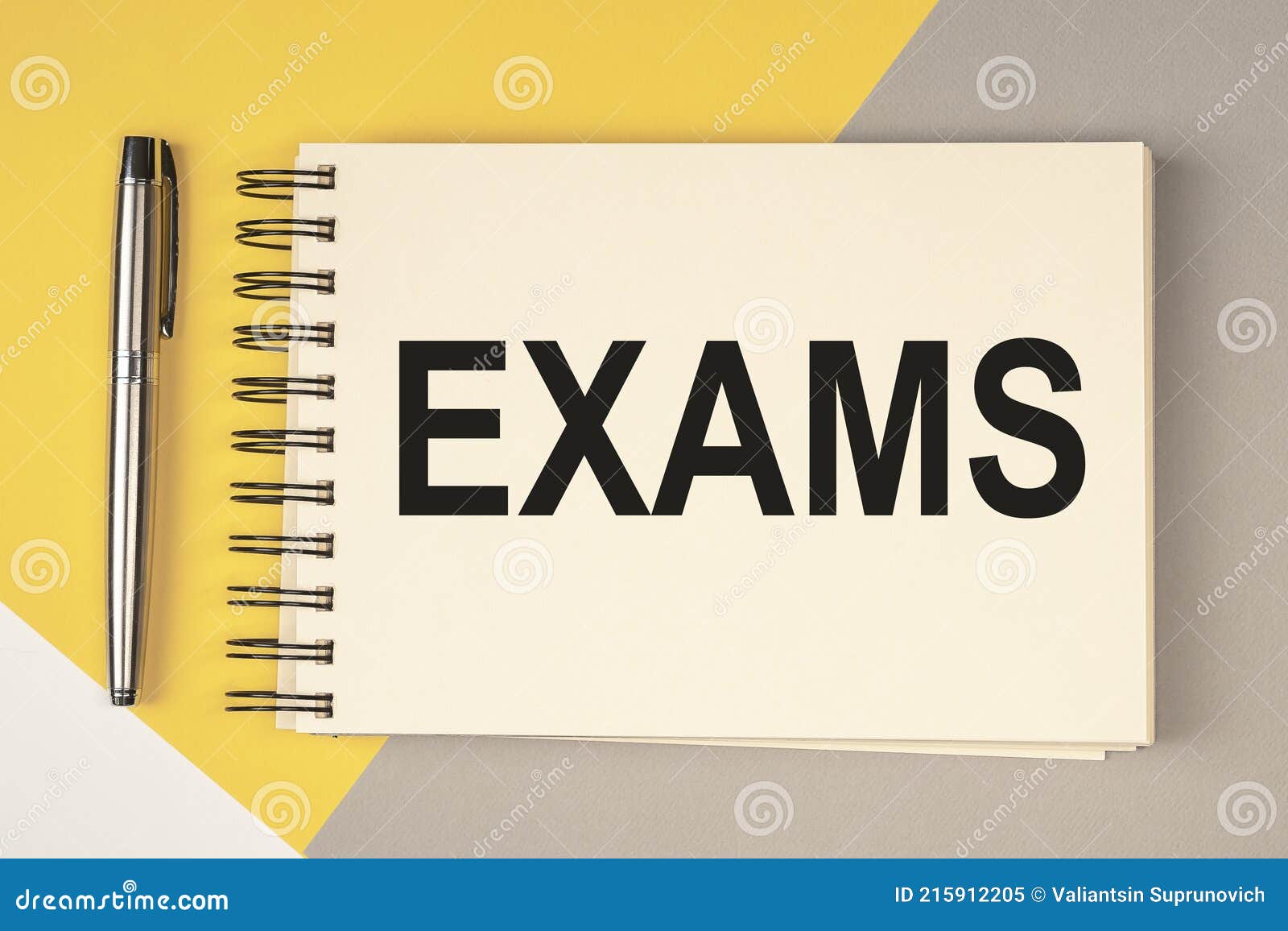 Word Exams on Trendy Colored Background. Education Stock Image - Image ...