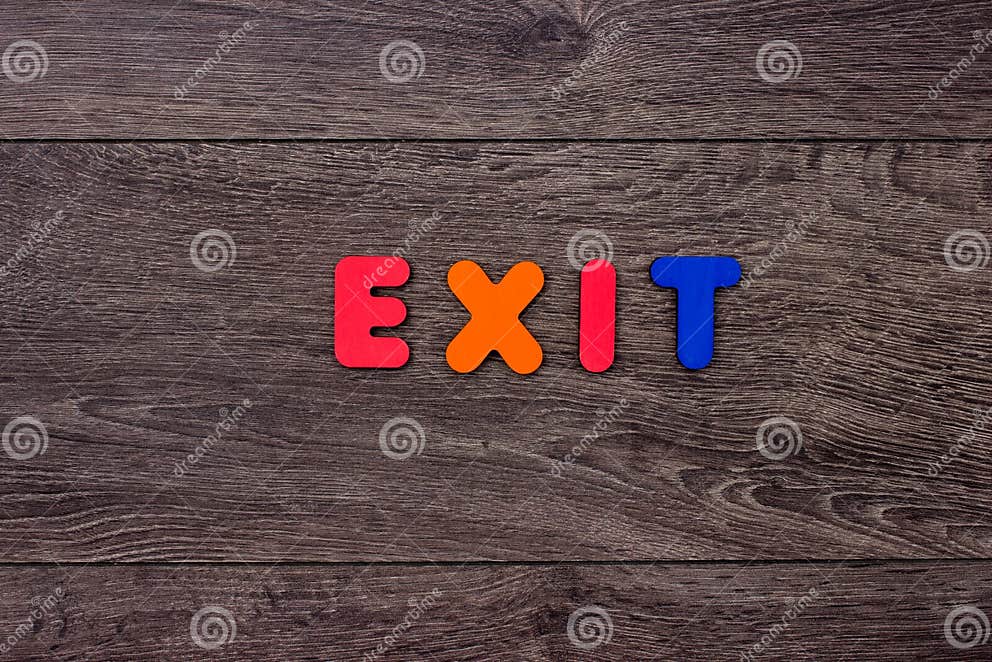 Word Exit from Wooden Letters Stock Image - Image of conceptual, exit ...