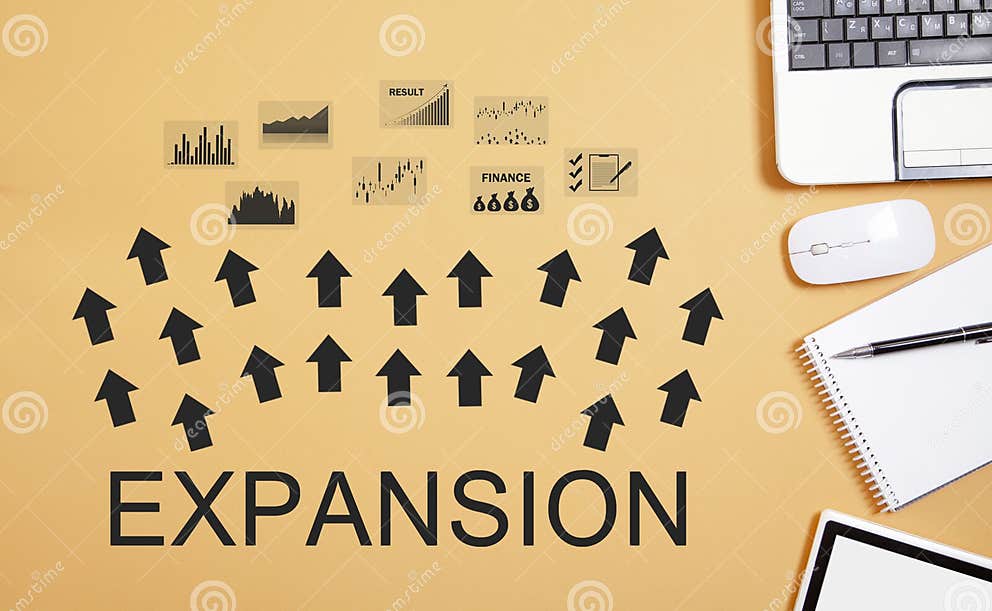 Word Expansion with a Growth Arrows and Graphs Stock Illustration ...