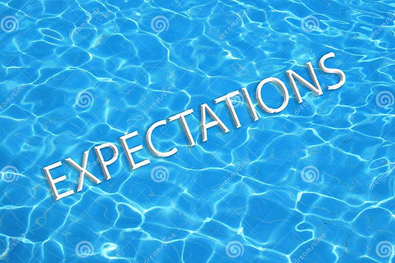 The Word Expectations on a Blue Background. the Concept of Expectations ...