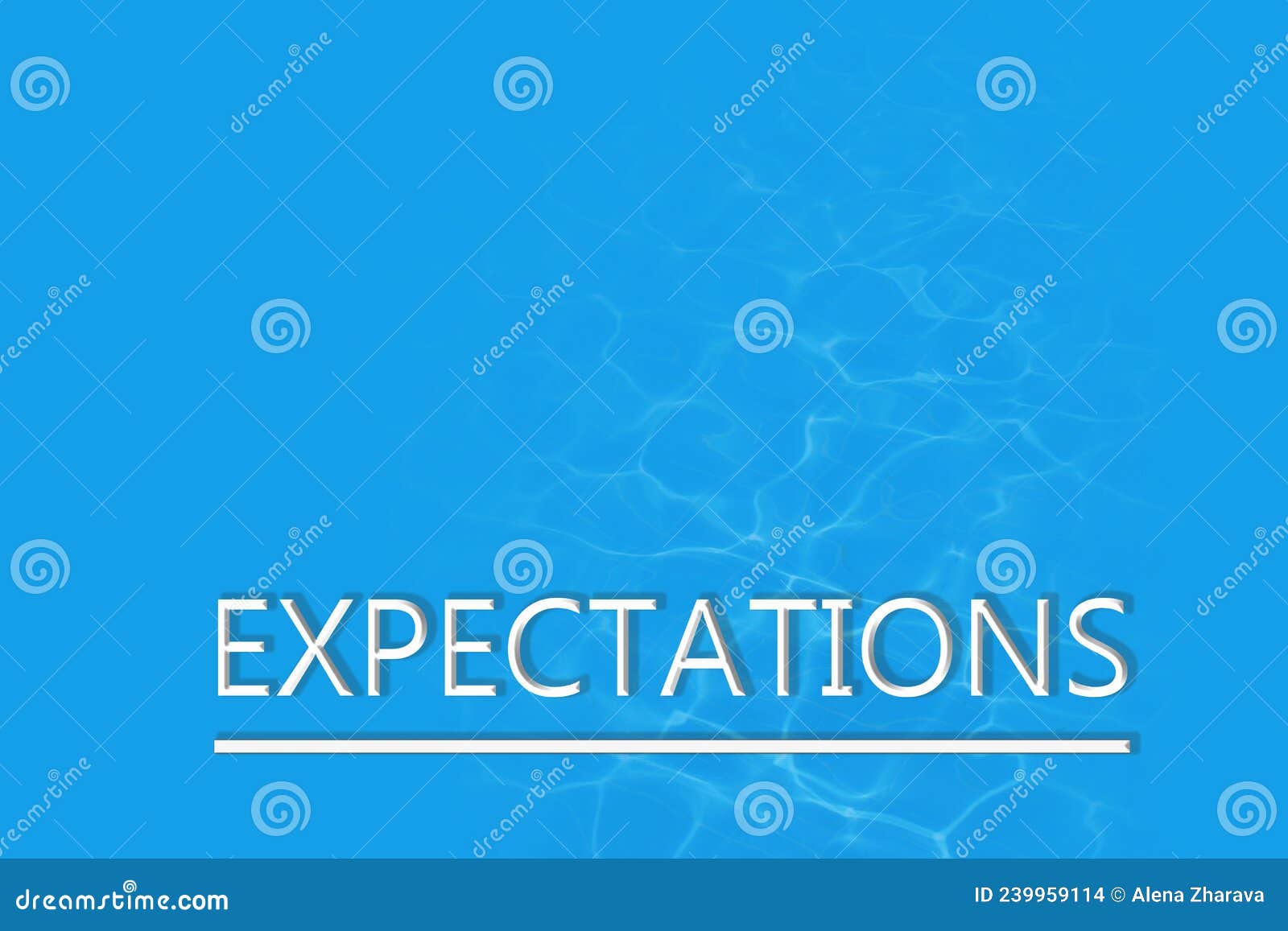 The Word Expectations on a Blue Background. the Concept of Expectations ...