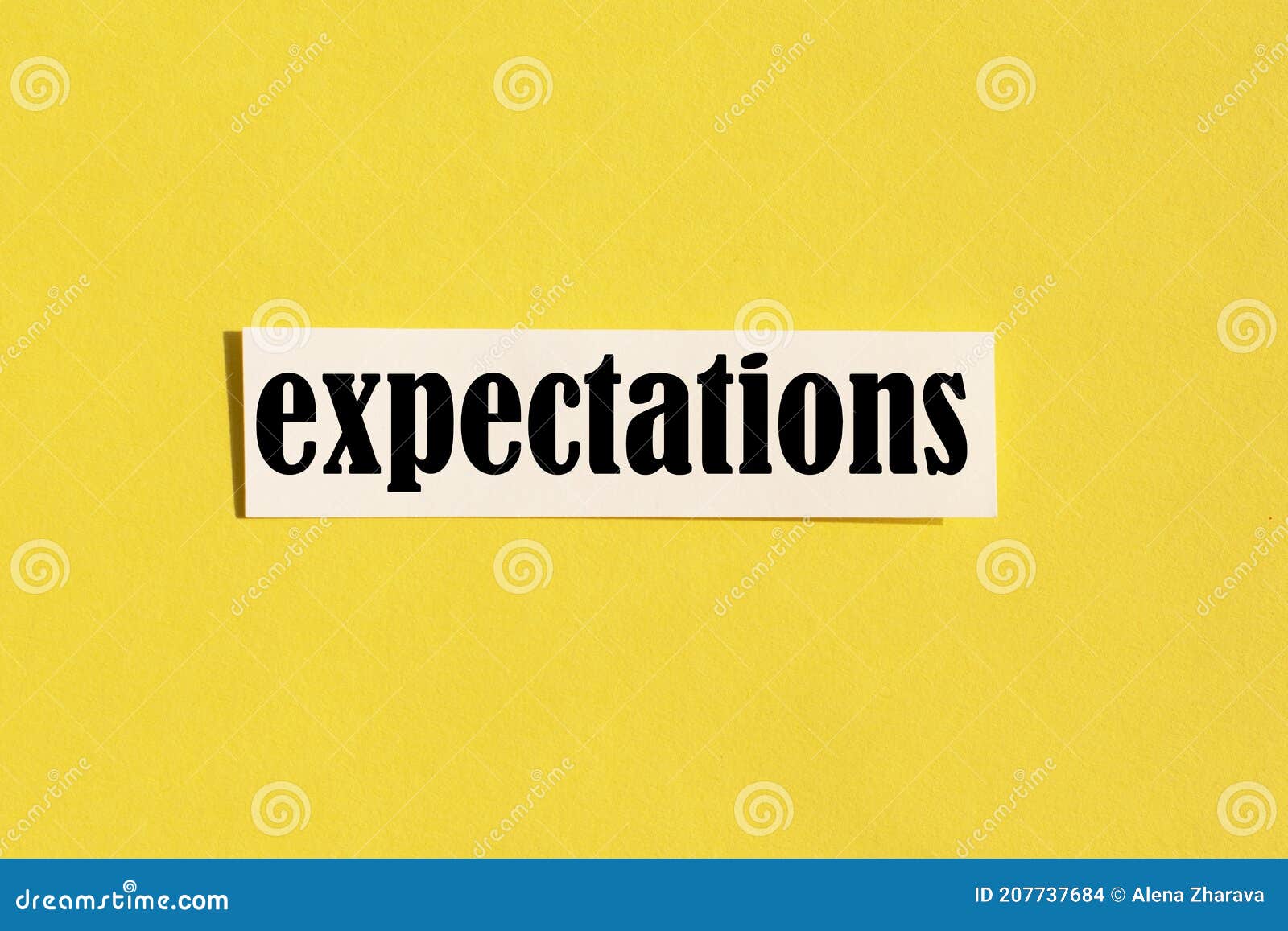 The Word Expectations on a Yellow Background. the Concept of ...