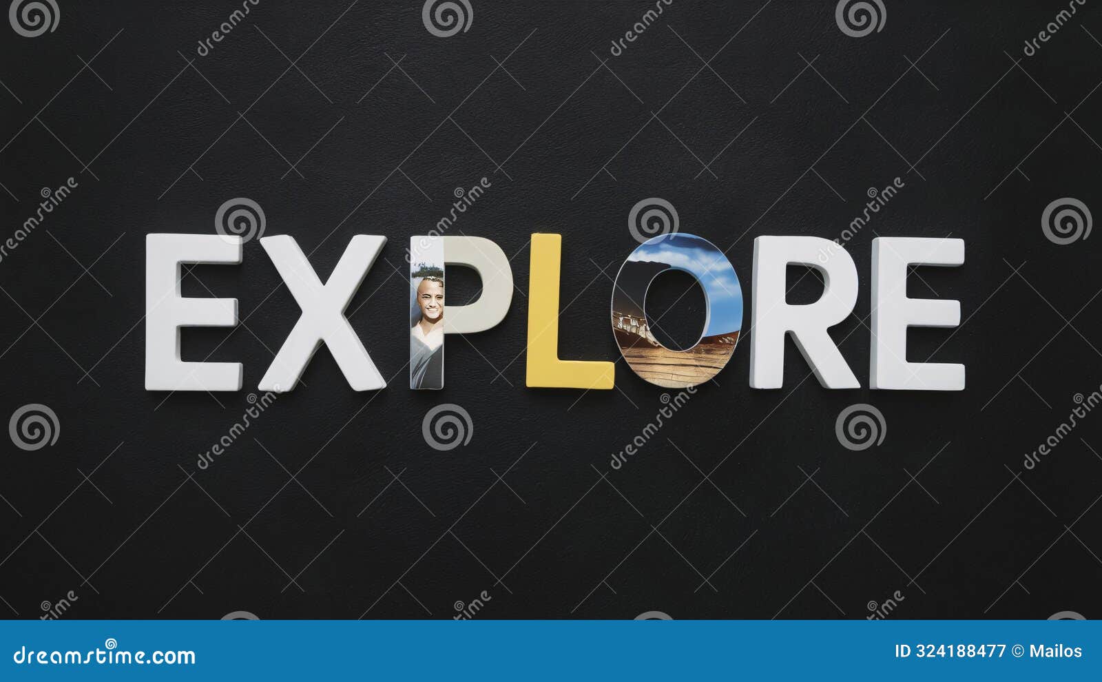 The Word EXPLORE in a Striking Design Stock Image - Image of adventure ...