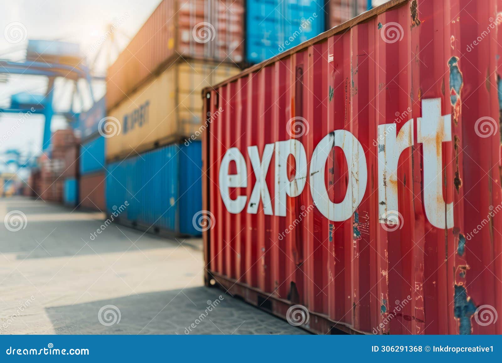 The Word Export on the Side of a Global Shipping Container. Business ...